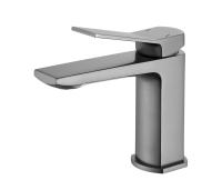China Brass Modern Single Hole Single Handle Basin Mixer in Matte Black Grey for sale