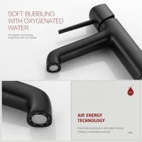 China Brass Modern Single Hole Single Handle Basin Mixer in Matte Black for sale