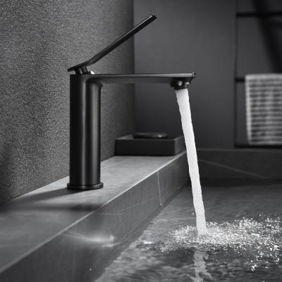 China Brass Single Handle Basin Mixer Chrome Matte Black Vessel Sink Faucet 1.2GPM for sale