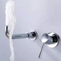 China Brass Modern Wall Mounted Single Handle Basin Mixer Lever Handle for sale