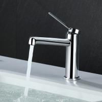 China Brass Modern Single Hole Single Handle Basin Mixer In Chrome for sale