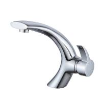 China Brass Modern Single Hole Single Handle Basin Mixer In Chrome for sale