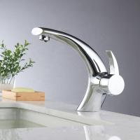 China Brass Modern Single Hole Single Handle Basin Mixer In Chrome for sale