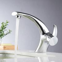 China Brass Modern Single Hole Single Handle Basin Mixer In Chrome for sale