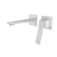 China Wall Mounted Single Handle Basin Mixer Matte Black Chrome Grey for sale