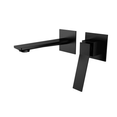 China Wall Mounted Single Handle Basin Mixer Matte Black Chrome Grey for sale