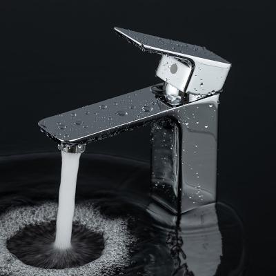 China Brass Cold and Hot Waterfall Basin Mixer Tap Chrome Matte Black Grey 1.2GPM 60PSI for sale