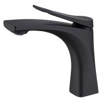 China Brass Modern Single Hole Basin Mixer Faucet Chrome Matte Black 1.2GPM 60PSI for sale