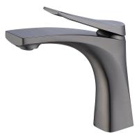 China Brass Modern Single Hole Basin Mixer Faucet Chrome Matte Black 1.2GPM 60PSI for sale