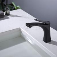 China Brass Modern Single Hole Basin Mixer Faucet Chrome Matte Black 1.2GPM 60PSI for sale