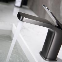 China Brass Modern Single Hole Single Handle Basin Mixer in Grey for sale