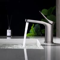 China Brass Modern Single Hole Single Handle Basin Mixer in Grey for sale