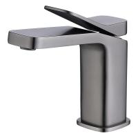 China Brass Modern Single Hole Single Handle Basin Mixer in Grey for sale