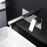 China Chrome Grey Single Handle Basin Mixer Brass Wall Mounted Basin Mixer Tap for sale