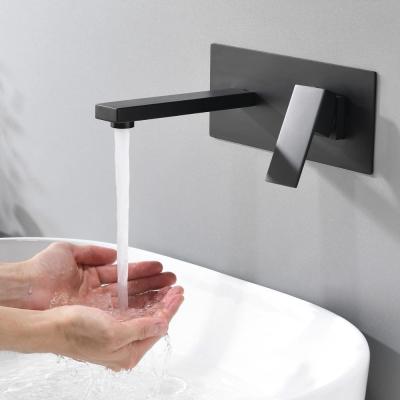 China Chrome Grey Single Handle Basin Mixer Brass Wall Mounted Basin Mixer Tap for sale