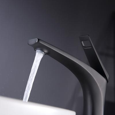 China Brass Modern Vessel Single Hole Basin Mixer Tap Chrome Matte Black Gold Grey 1.2GPM for sale