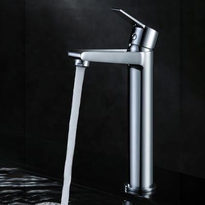 China Brass Modern Vessel Single Hole Single Handle Basin Mixer Tap in Chrome for sale