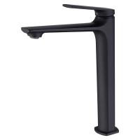 China Brass Modern Vessel Single Hole Basin Mixer Tap Chrome Matte Black 1.2GPM for sale