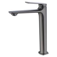 China Brass Modern Vessel Single Hole Basin Mixer Tap Chrome Matte Black 1.2GPM for sale