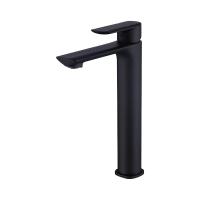 China Brass Vessel Basin Mixer Tap Matte Black Single Hole Single Handle 1.2GPM for sale