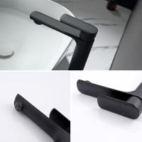 China Brass Vessel Basin Mixer Tap Matte Black Single Hole Single Handle 1.2GPM for sale
