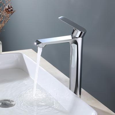 China Brass Modern Vessel Single Hole Single Handle Basin Mixer Tap Chrome 1.2GPM for sale