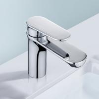 China Brass Modern Single Handle Basin Mixer Hot Cold Basin Taps In Chrome for sale