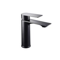 China Zinc Modern Single Hole Single Handle Basin Mixer in Chrome Matte Black for sale