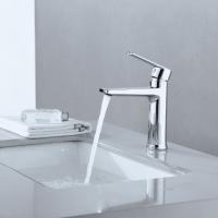 China Zinc Modern Single Hole Single Handle Basin Mixer in Chrome Matte Black for sale