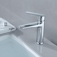 China Zinc Modern Single Hole Single Handle Basin Mixer in Chrome Matte Black for sale