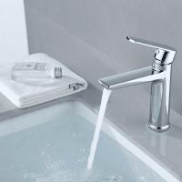 China Zinc Modern Single Hole Single Handle Basin Mixer in Chrome Matte Black for sale