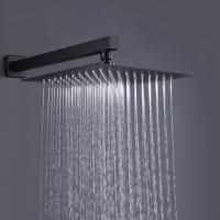 China Matte Black Luxury Rain Shower Faucet Set 8-16 Inch Square Head Wall Mounted 1.8GPM for sale