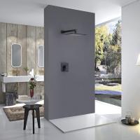 China Matte Black Luxury Rain Shower Faucet Set 8-16 Inch Square Head Wall Mounted 1.8GPM for sale