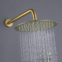 China Gold Ceiling Mount Shower Faucet 12 Inch Shower Head with Handheld 1.8GPM for sale