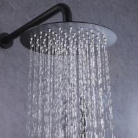 China 2 Handle 1 Spray Tub and Shower Faucet Combo with 8-12 Inch Round Showerhead Black for sale