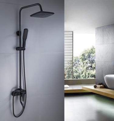 China 2 Handle Tub and Shower Faucet Hand Shower Combo Kit 1.8GPM Matte Black for sale