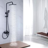China 2 Handle Tub and Shower Faucet Hand Shower Combo Kit 1.8GPM Matte Black for sale