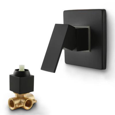 China Chrome Matte Black Square Shower Handle Pressure Balanced 1/2 In Rough In Valve Trim Kit for sale