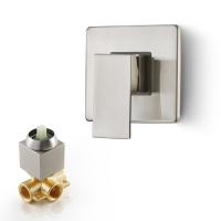 China Chrome Matte Black Square Shower Handle Pressure Balanced 1/2 In Rough In Valve Trim Kit for sale