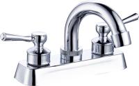 China 4 Inch Centerset 2 Handle Bathroom Faucet Chrome Brass 1.2 GPM for sale