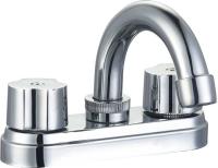 China 4 Inch Centerset 2 Handle Bathroom Faucet Chrome Brass 1.2 GPM for sale