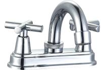 China 4 Inch Centerset 2 Handle Bathroom Faucet Chrome Brass 1.2 GPM for sale