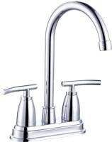 China Brass 4'' Centerset 2 Handle High Arc Bathroom Faucet In Chrome for sale