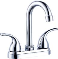 China Chrome Centerset Bathroom Faucet 4 in 2 Handle High Arc Deck Mounted Brass for sale