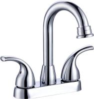 China Brass 2 Handle Centerset Lavatory Faucet High Arc In Chrome for sale