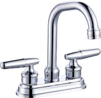 China Brass Centerset High Arc Widespread Bathroom Faucet 2 Handle Chrome for sale