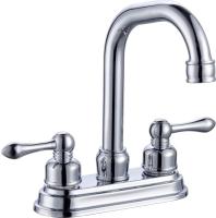 China Brass Centerset High Arc Widespread Bathroom Faucet 2 Handle Chrome for sale