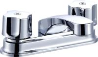 China Brass Cross Handle Bathroom Sink Faucet Low Arc Chrome 4 Inch Centerset 2 Handle for sale