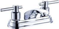 China Brass Cross Handle Bathroom Sink Faucet Low Arc Chrome 4 Inch Centerset 2 Handle for sale