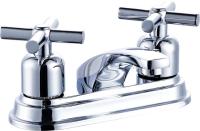 China Brass Cross Handle Bathroom Sink Faucet Low Arc Chrome 4 Inch Centerset 2 Handle for sale